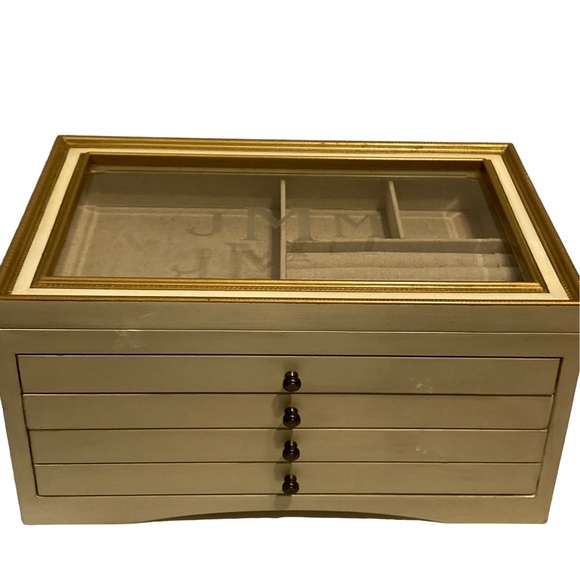 Storage & Organization | Large Rare Jmm Glass Top Elegant Jewelry Box ...
